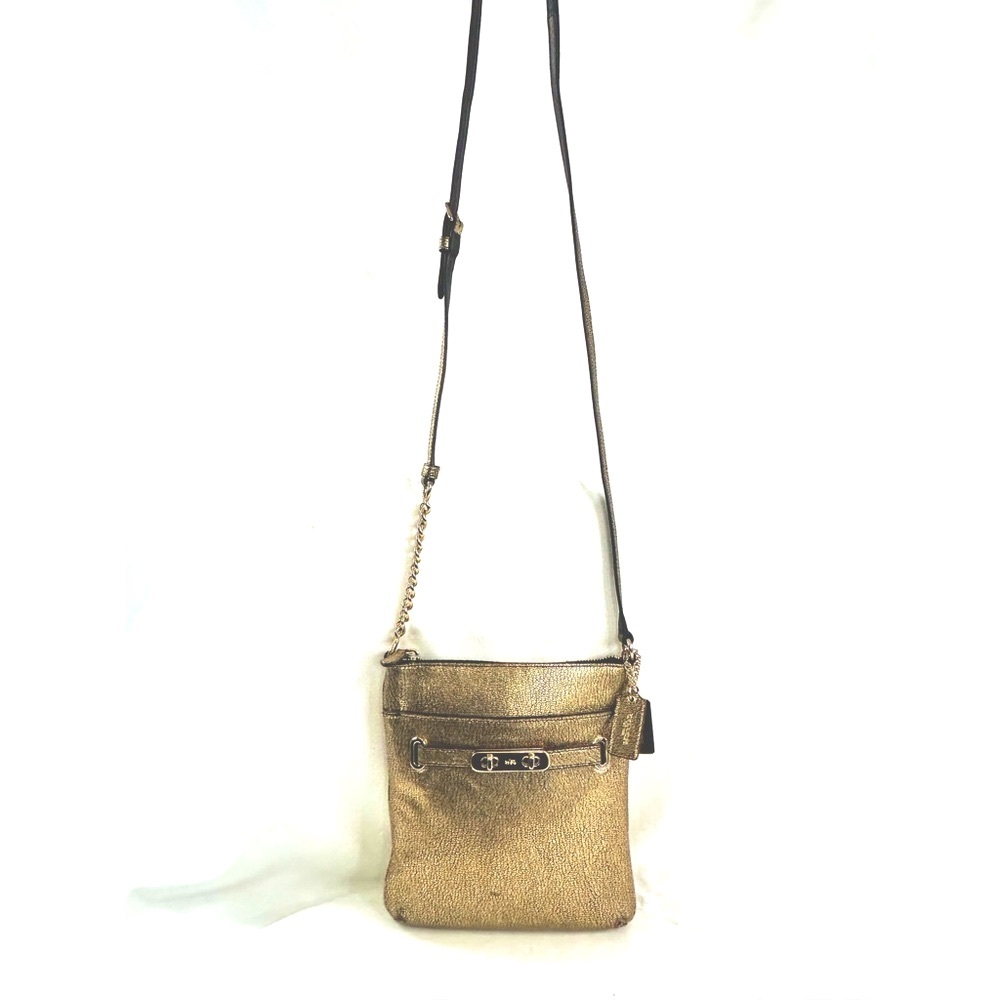 Coach Swagger 36502 Gold Metallic Leather Swingpack C… - Gem